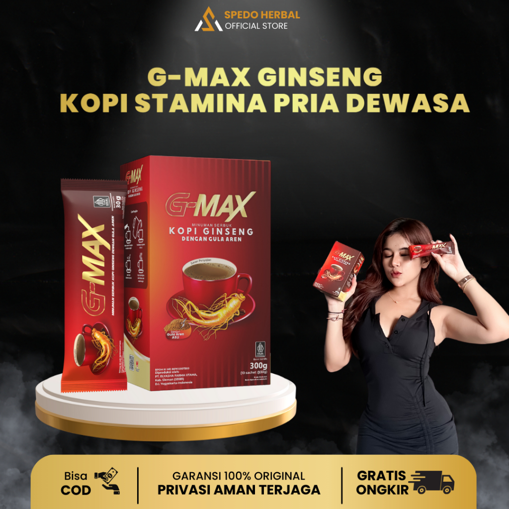 Jual KOPI G-MAX GINSENG DENGAN GULA AREN ORIGINAL BPOM DAN HALAL 1 BOX ISI 10 SACHET | Shopee ...