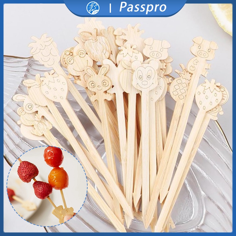 Jual 50pcs Tusuk Bambu Dessert 12cm Tusukan Buah Panjang Sekali Pakai ...