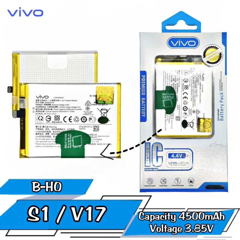 Jual Baterai ORIGINAL VIVO B-HO / S1 / V17 / B-H0 / B H0 / B HO / NEO battery batre | Shopee ...