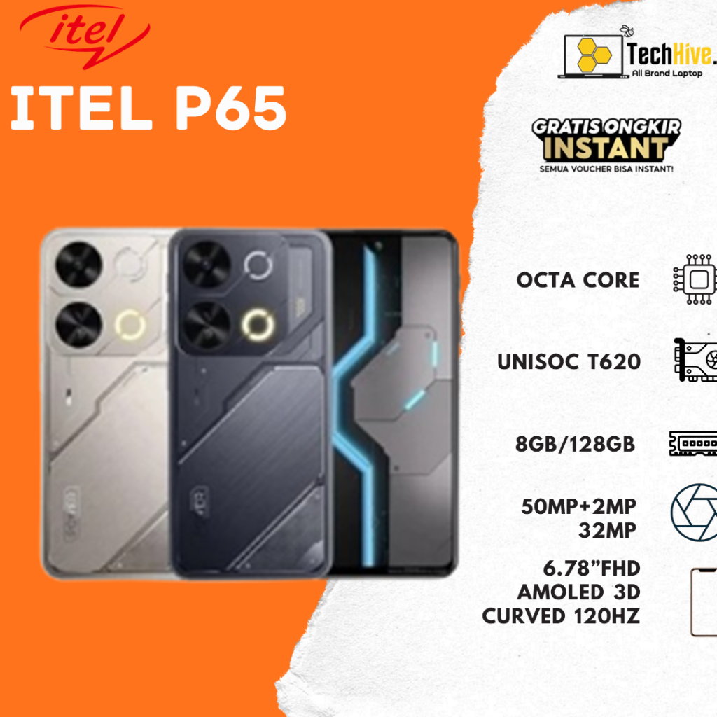Jual ITEL P65 8+8GB/128GB 6.78" 120Hz - GARANSI RESMI | Shopee Indonesia