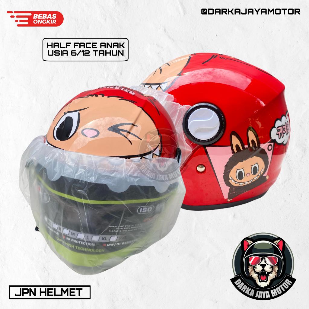 Jual HELM ANAK CEWEK JPN KIDS MOTIF LABUBU MERAH SNI UNTUK USIA 3 - 9 ...