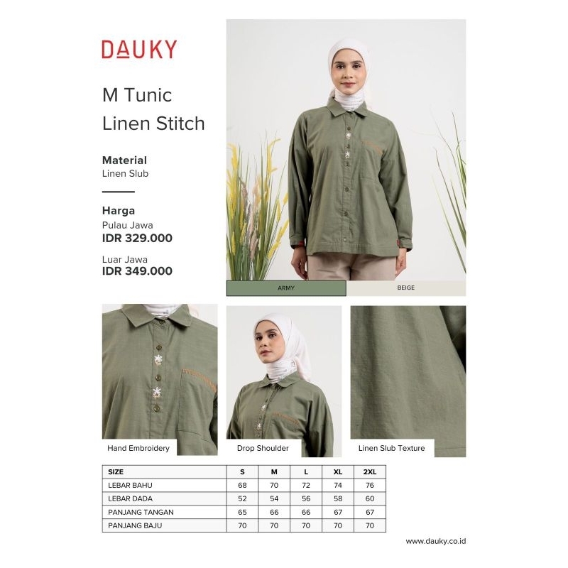 Jual M tunic linen stitch | Shopee Indonesia