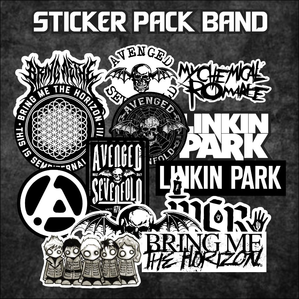 Jual Stiker Band Rock A7X-BMTH-MCR-LP Tahan Air Sticker Metal Helm ...