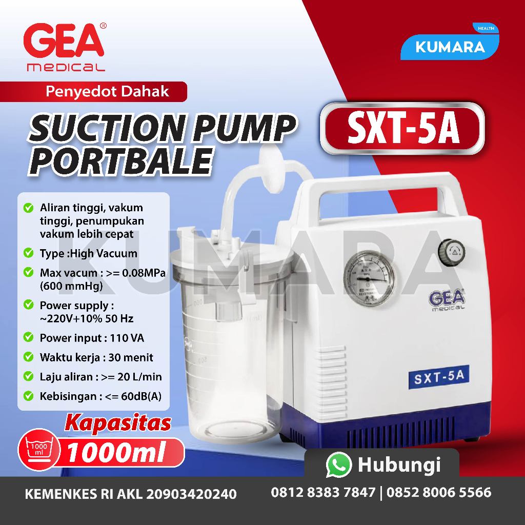 Jual GEA - Suction Pump SXT-5A / Portable Phlegm Suction Unit | Shopee Indonesia