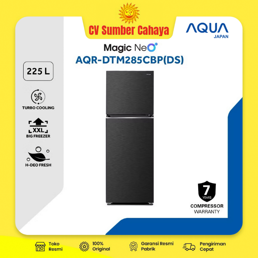 Jual AQUA Kulkas 2 Pintu 225L AQR-DTM285CBP DS Big Freezer AQR DTM 285 CBP | Shopee Indonesia