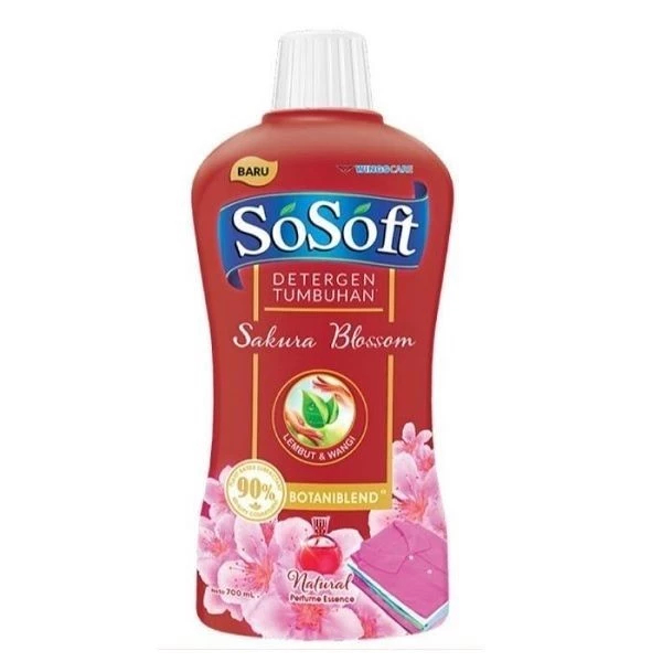 Jual So Soft Deterjen Cair Sakura Blossom Botol 700 ml | Shopee Indonesia