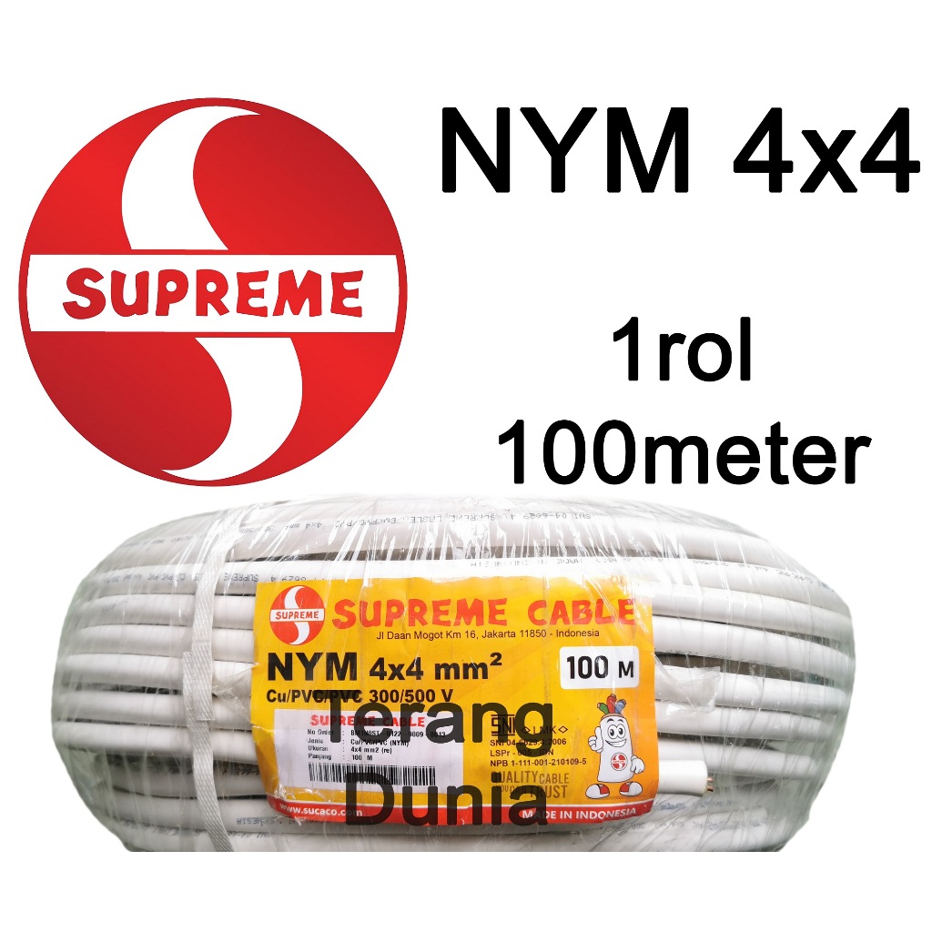 Jual Kabel Tunggal 4x4 Supreme 100meter Kabel Supreme NYM 4x4 100meter ...