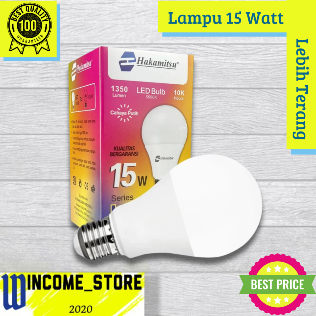 Jual Lampu LED 15 Watt Murah / Lampu Trend Hakamitsu 15 Watt / Lampu Hakamitsu Bohlam LED Terang ...