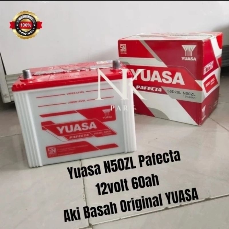 Jual Aki Mobil Yuasa Pafecta N50ZL 55D26L 60Ah Accu Basah Original ...