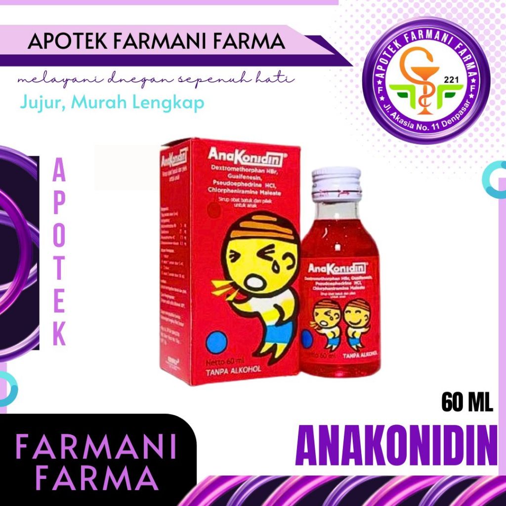 Jual ANAKONIDIN SYR / 30ML / 60 ML / OBAT PILEK ANAK / OBAT FLU DAN ...