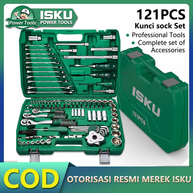 Jual ISKU Tools Set 121pcs-72gigi kunci shock set lengkap Termasuk 1 ...