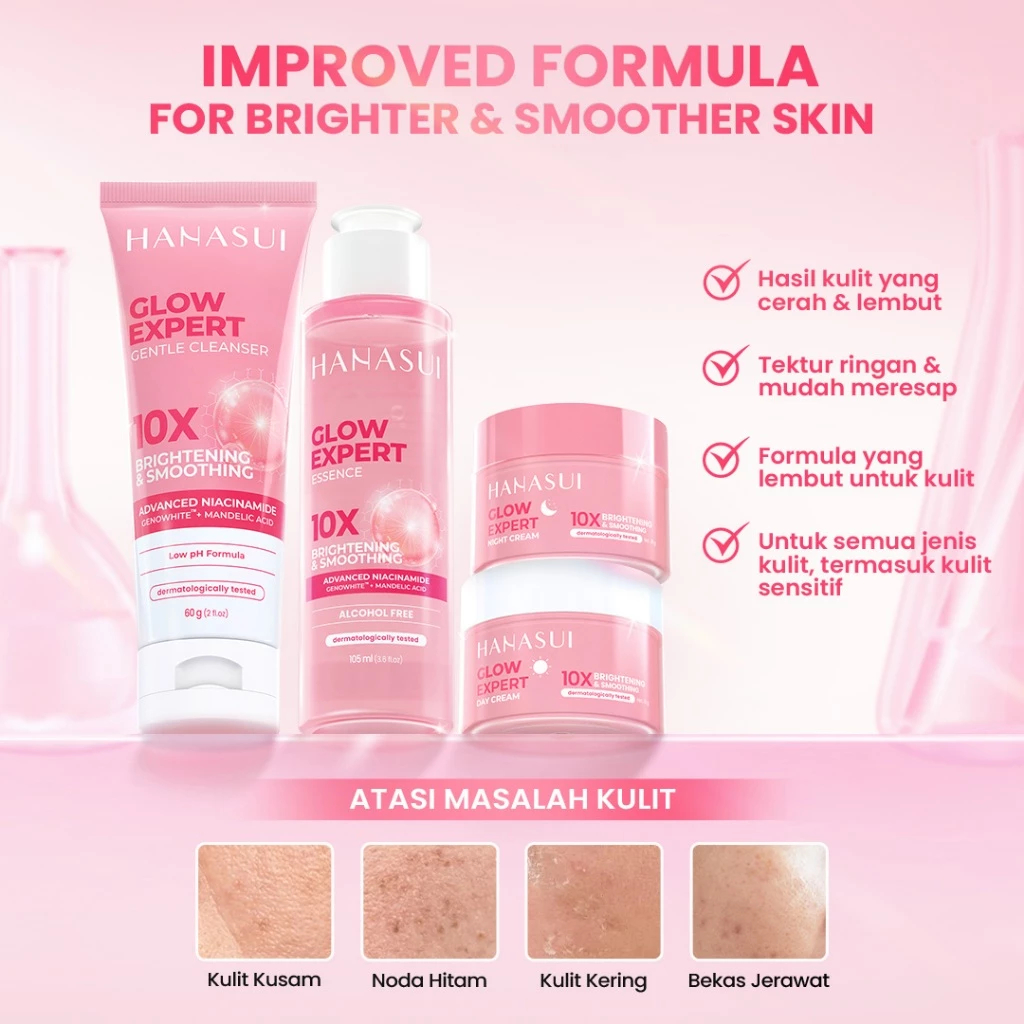 Jual [Special Package] Hanasui Glow Expert Set 4 pcs (Paketan + Free ...