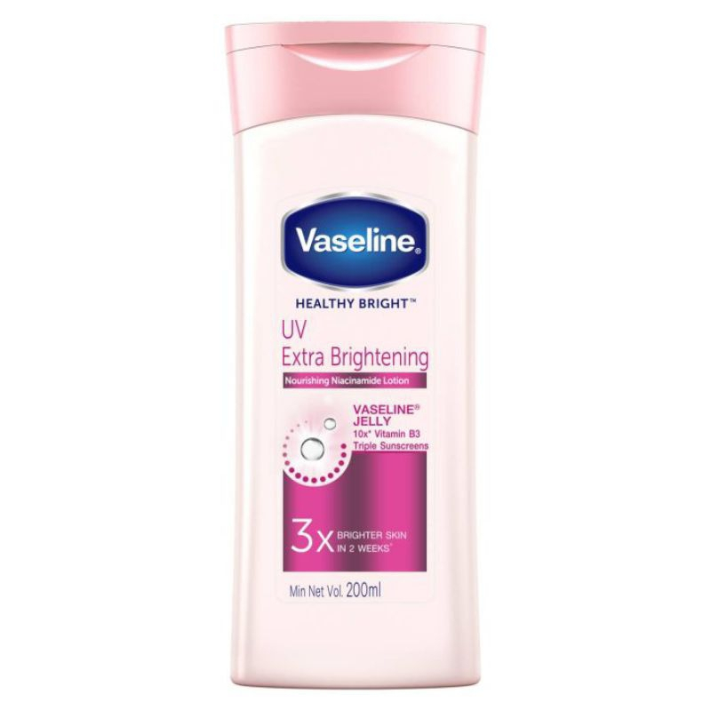 Jual Vaseline Lotion Healthy Bright UV Extra Brightening 200ml | Shopee ...