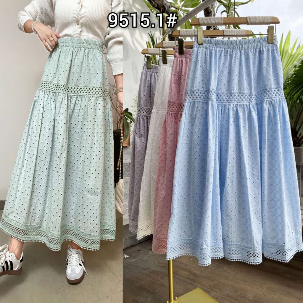 Jual ROK WANITA 7/9 9515-1# COTTON BORDIR RENDA BANGKOK PREMIUM CAKEP ...