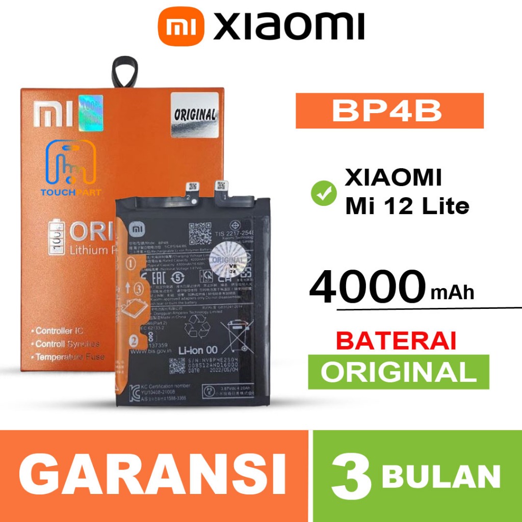 Jual BATERAI BATRE XIAOMI Mi 12 LITE / BP4B ORIGINAL BERGARANSI ...