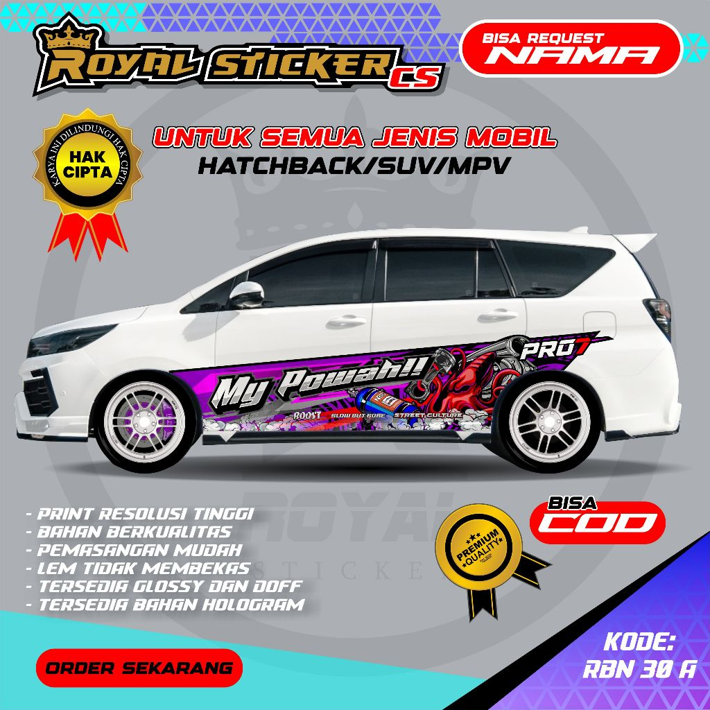 Jual RBN 30 - STIKER DECAL MOBIL HILUX CIVIC VELOZ KIJANG BRIO PANTHER ...