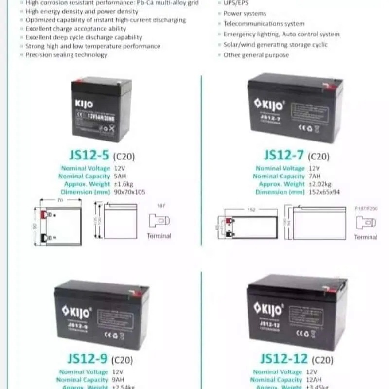 Jual Baterai UPS Battery AKI KIJO 12V 5AH 7AH 9AH Batre Kering NEW ...