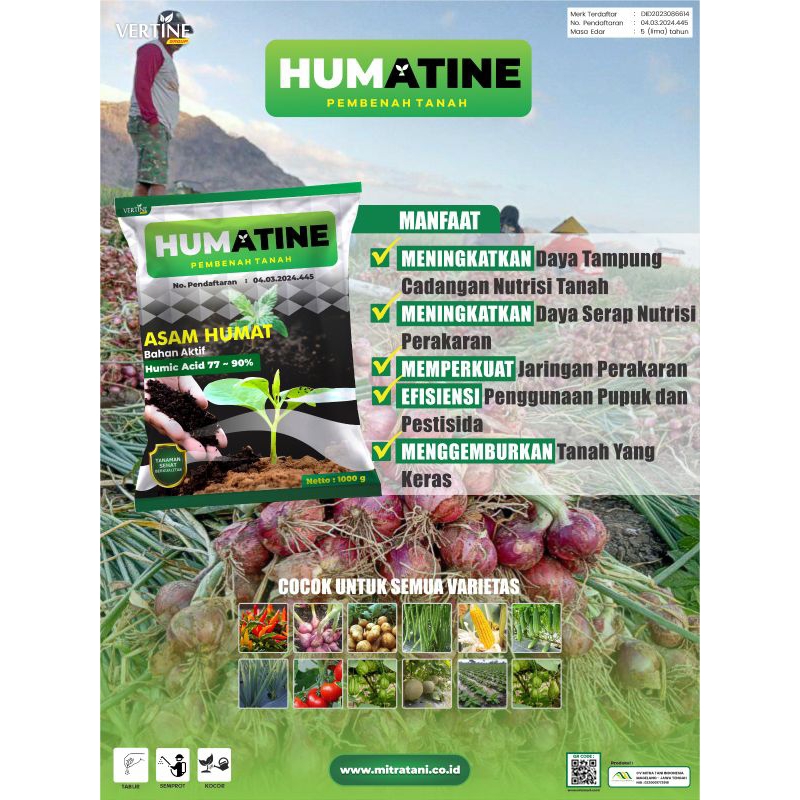 Jual Pupuk pembenah tanah Humatine Asam Humat 77-90% isi 1kg | Shopee Indonesia