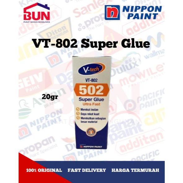 Jual V TECH / NIPPON PAINT Super Glue Heavy Duty Ultra Fast / Lem Setan VT 502 20g | Shopee ...