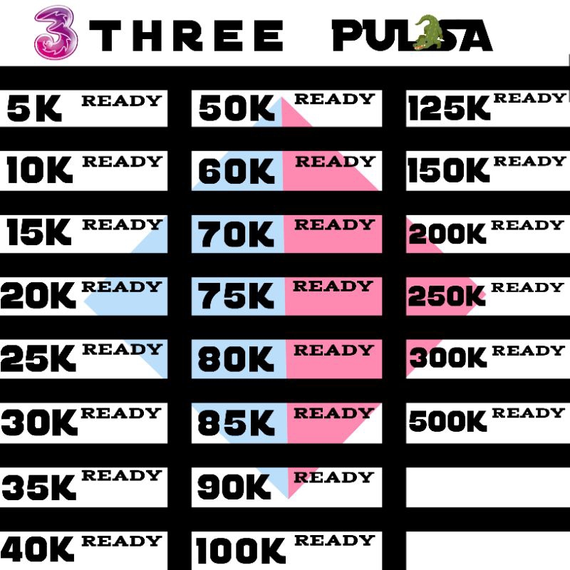 Jual PULSA THREE ( 3 ) FULL JUMBO CLASS ECONOMI ( SPESIAL) | Shopee ...