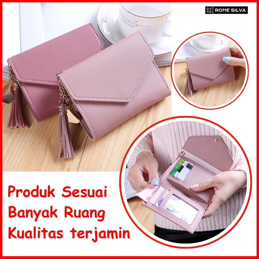 Jual Dompet Wanita Pendek Lipat Kecil Cewek Pink Uang Perempuan Atm Ktp ...