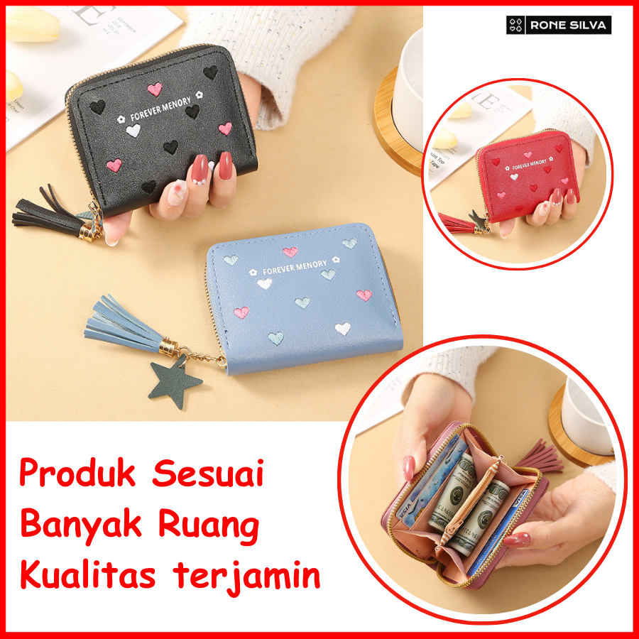 Jual Dompet Lipat Ibu Kecil Resleting Pendek Wanita Cewek Hitam Uang ...