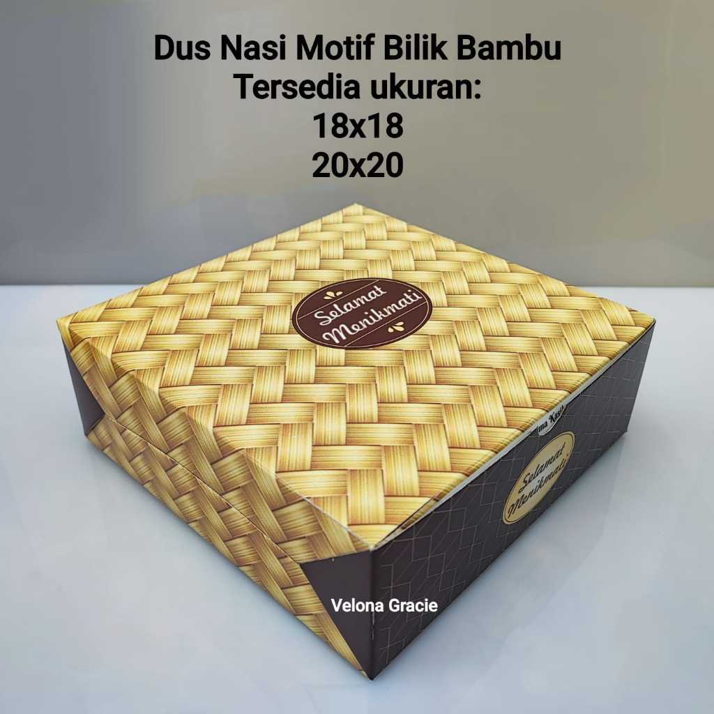 Jual Dus Nasi 20x20 Bilik Bambu isi 50 pcs GS Motif Box Besek Aneka ...