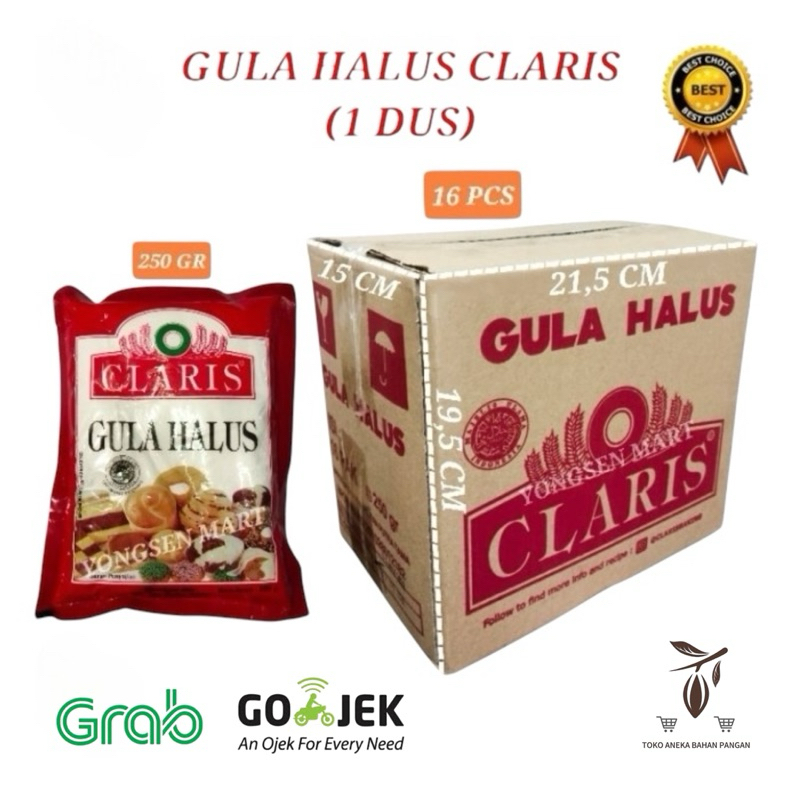 Jual Gula Halus Claris Gula Tabur Donat 500 gr 1 Dus Isi 16 Pack ...
