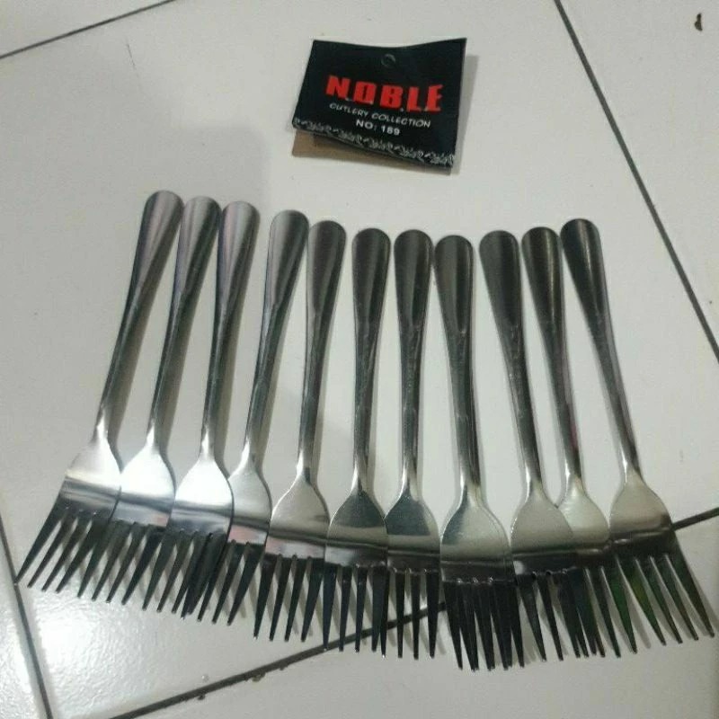 Jual GARPU MAKAN NOBLE / ISI 12 pcs / GARPU STAINLESS / GARPU MODEL ...