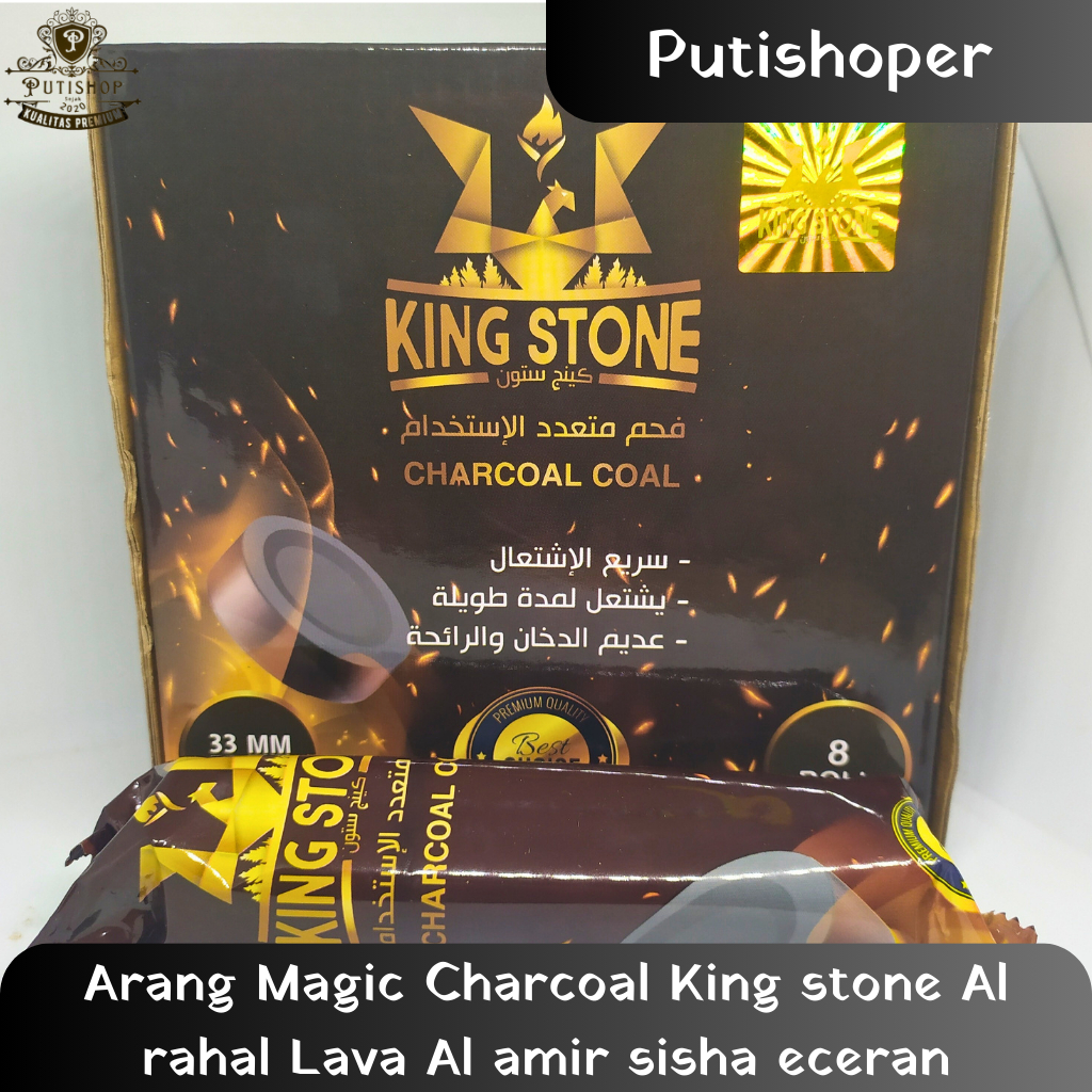Jual Arang Magic Charcoal King stone Al Rahal Lava Al amir Sisha eceran ...