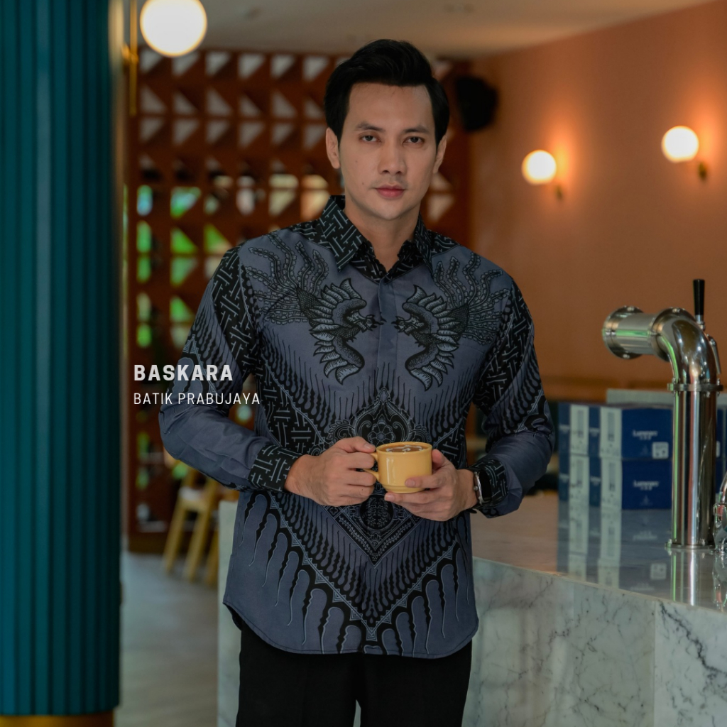 Jual BASKARA Baju Batik Pria Slimfit Lengan Panjang Modern Premium Anak Muda Full Furing Katun ...