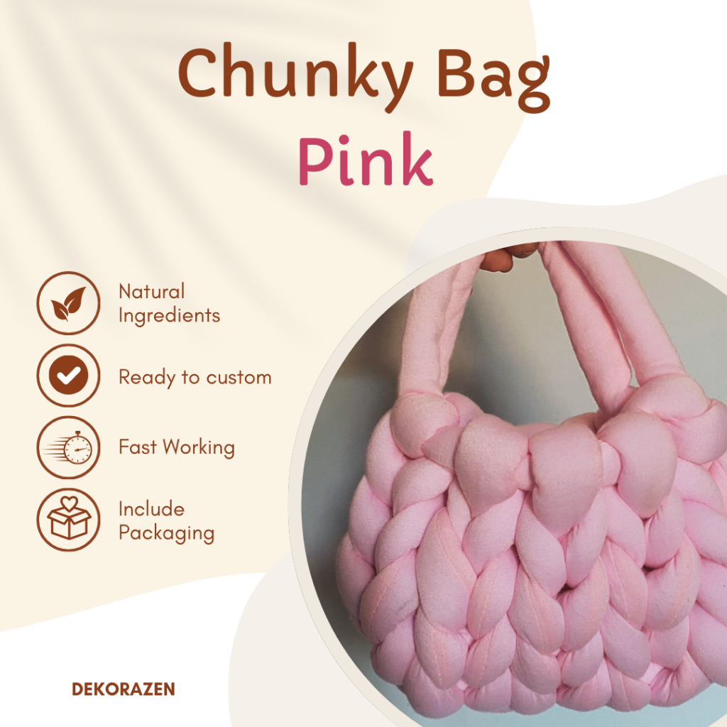 Jual Chunky Bag - Chunky Yarn Bag 2 / Crochet Bag / Korean Bag / Tas Lucu Warna Pink | Shopee ...