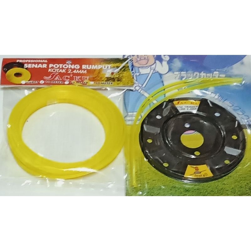Jual PAKET SENAR POTONG RUMPUT 2,4MM X 10 MTR KOTAK PRESISI + PIRINGAN ...