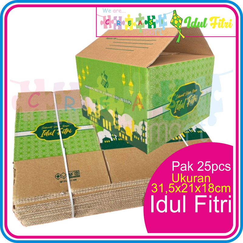 Jual Kardus Idul Fitri Parcel Lebaran ukuran 31,5x21x18cm Pak isi 25pcs ...