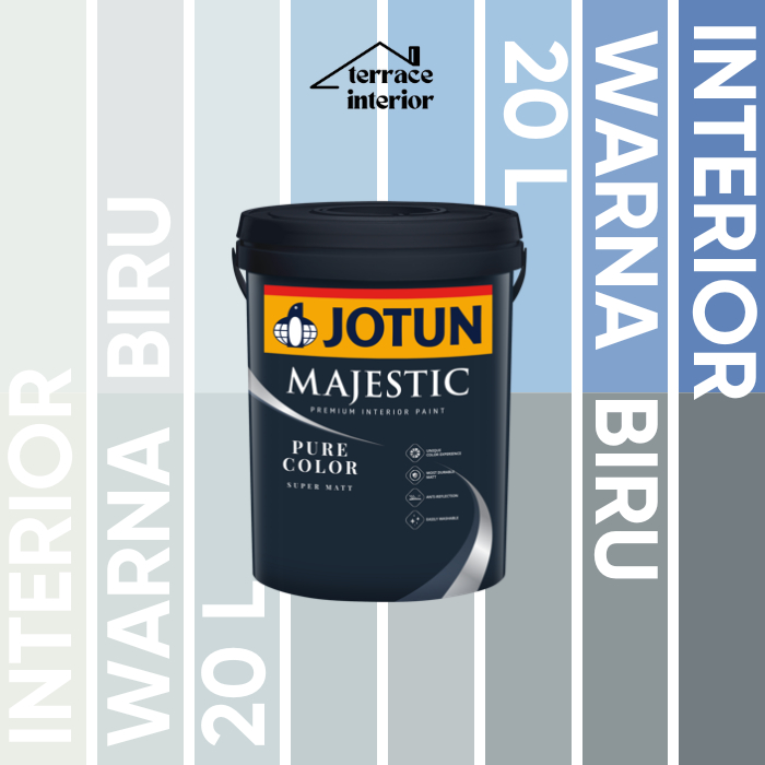Jual Cat Tembok Majestic Pure Color Jotun warna Biru 20 L | Shopee ...
