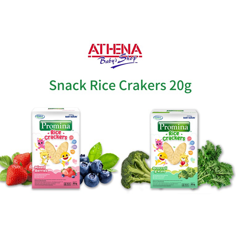 Jual Promina Rice Crackers 20g Baby Shark Mixed Berries & Broccoli Kale ...