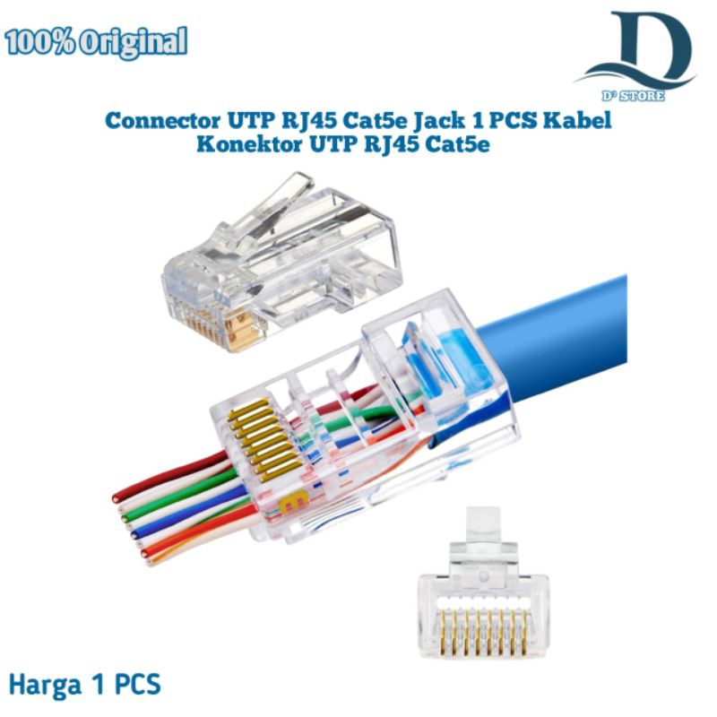 Jual Connektor UTP RJ45 Cat5e jack 1 PCS kabel Konektor UTP RJ45 Cat5e ...