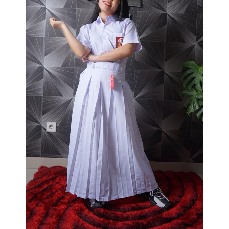 Jual DIVA LEE Amanda Rok Rempel Sekolah Dan Kerja Warna Putih | Shopee ...