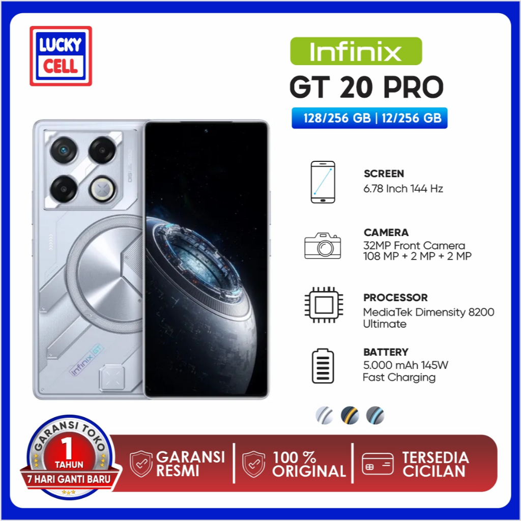 Jual Infinix GT 20 Pro 5G 12/256GB - Up to 24GB Extended RAM - moled FHD+ 144Hz - 108MP - NFC ...