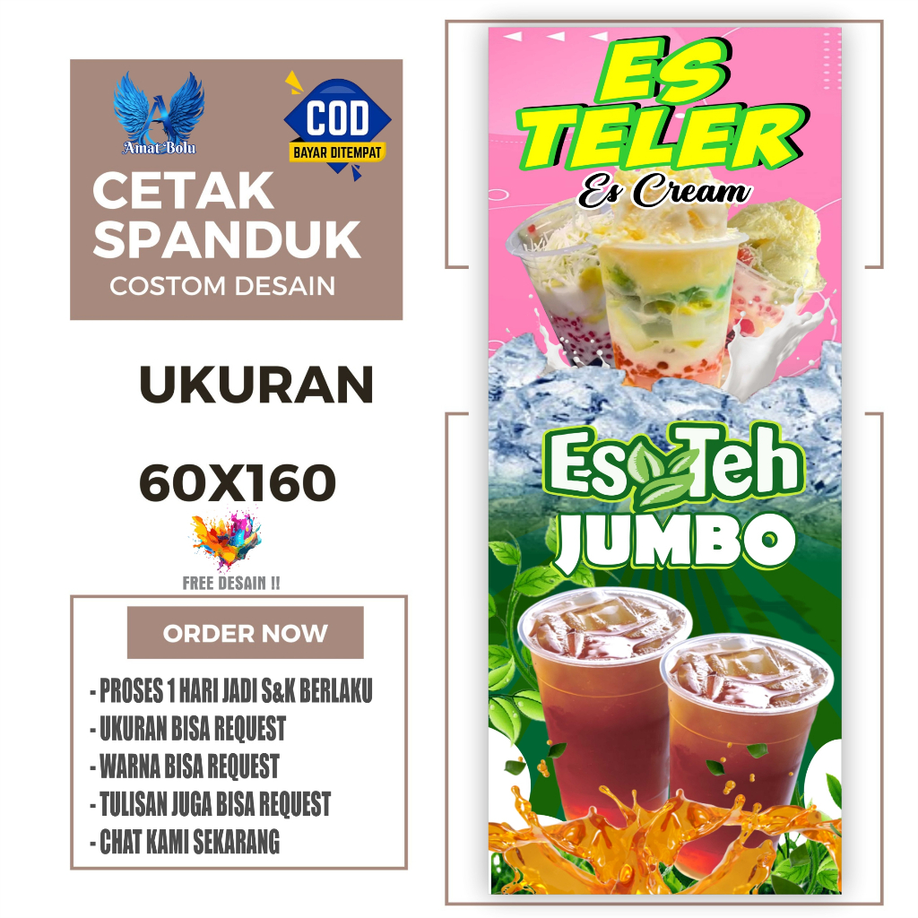 Jual Cetak Spanduk Banner Es Teler & Es Teh Jumbo Costom Desain ...