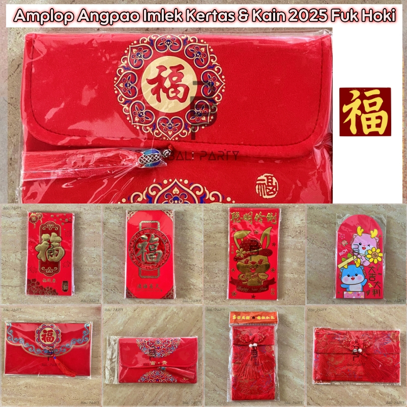 Jual Amplop Angpao Kertas (Kain) Premium Jumbo | Isi 6 | Fuk Hoki Embos ...