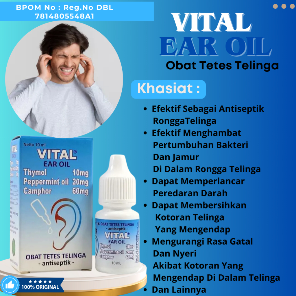 Jual Obat Tetes Telinga Vital Ear Oil 15ML | Shopee Indonesia