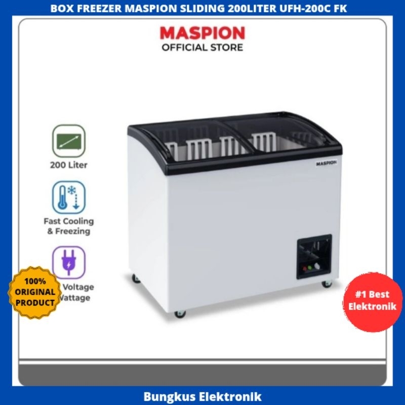 Jual BOX FREEZER SLIDING MASPION 200LITER UFH-200C CK CHEST FREEZER ...