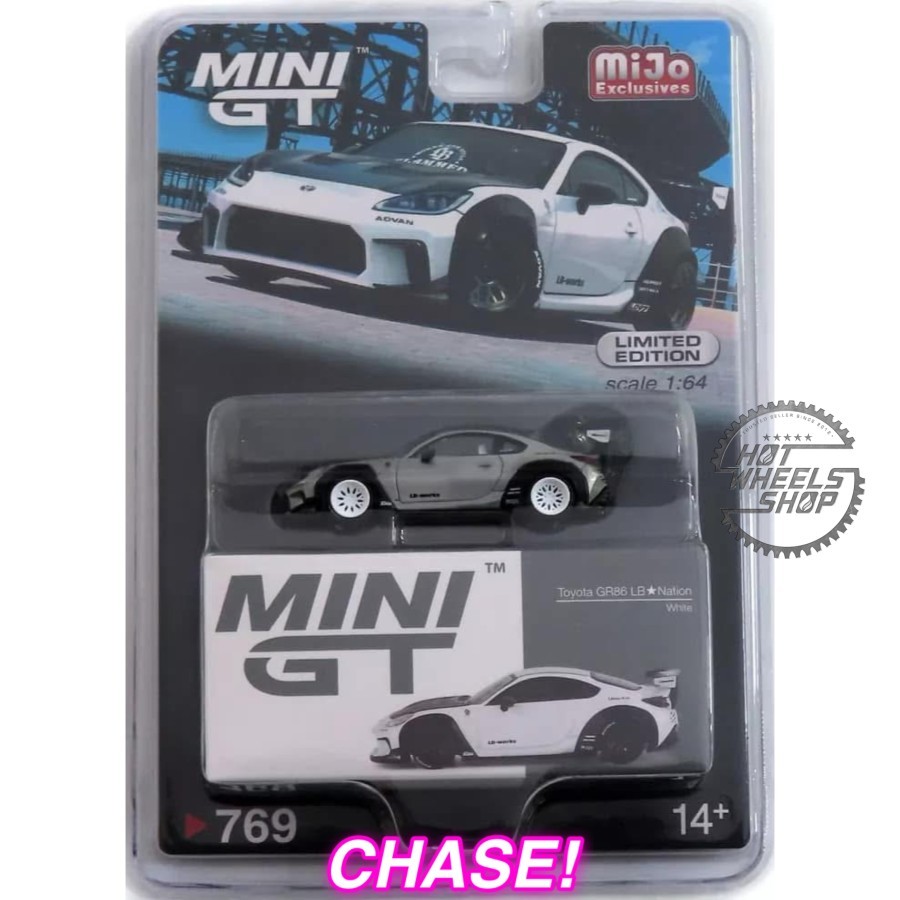 Jual MINI GT 769 BLISTER CHASE TOYOTA GR86 LB NATION WHITE | Shopee Indonesia