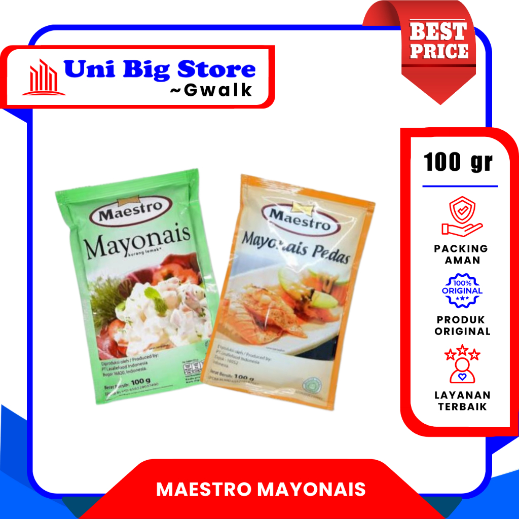 Jual MAESTRO MAYONAIS MAYONNAISE ORIGINAL - PEDAS - 100 gr | Shopee ...