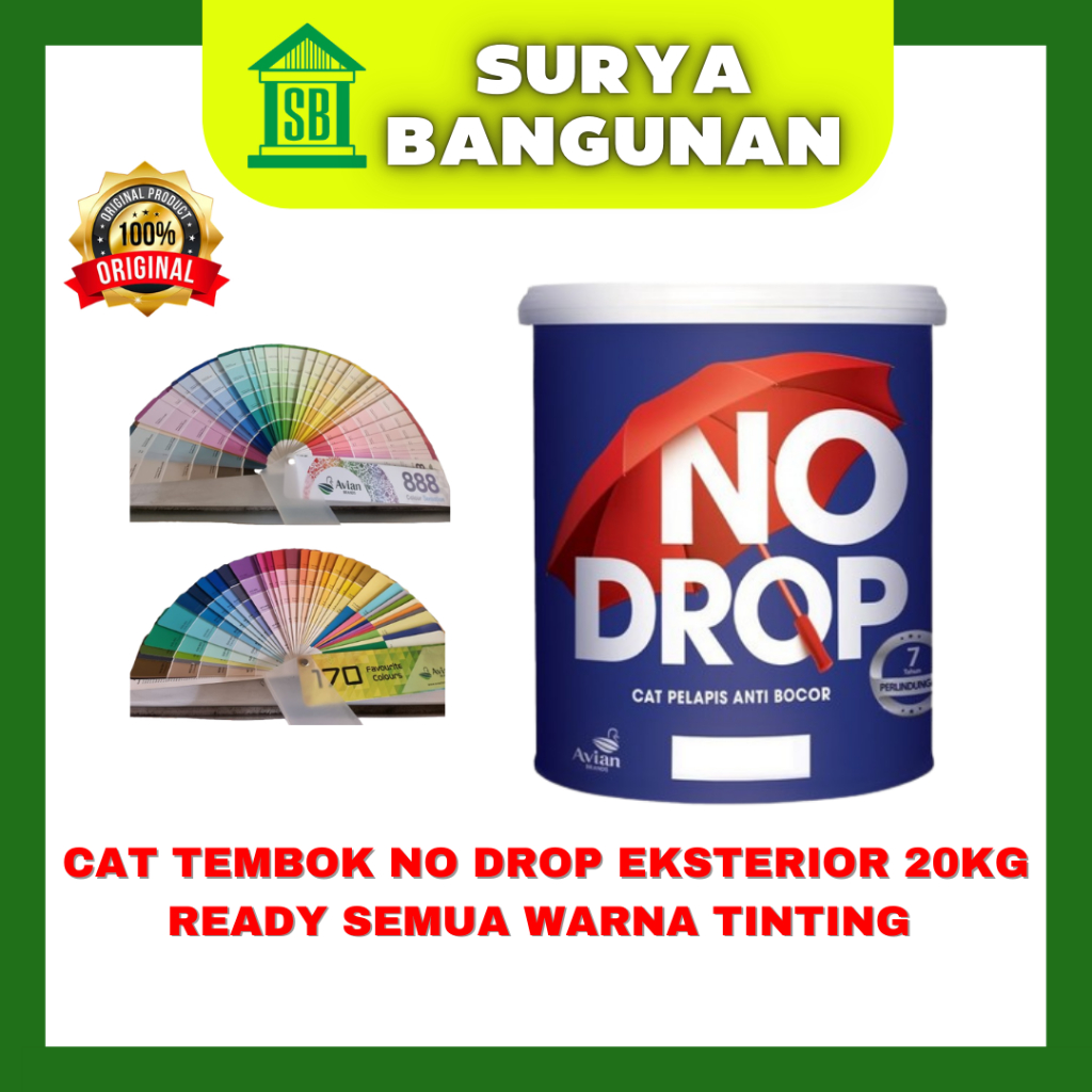 Jual Cat tembok No Drop Pelapis anti bocor waterproofing warna pail 20 kg kemasan bubble wrap ...