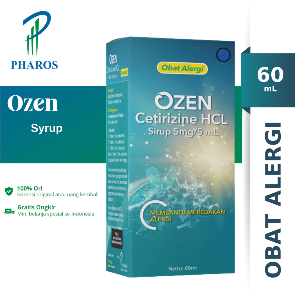 Jual OZEN 5MG SIRUP 60ML - membantu meredakan alergi | Shopee Indonesia