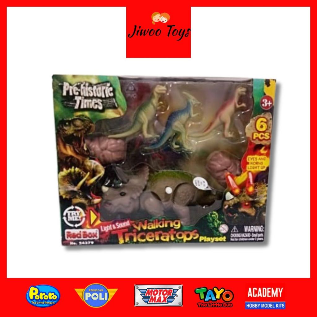 Jual Redbox Light & Sound Walking Triceratops Playset RB-24379/Mainan ...