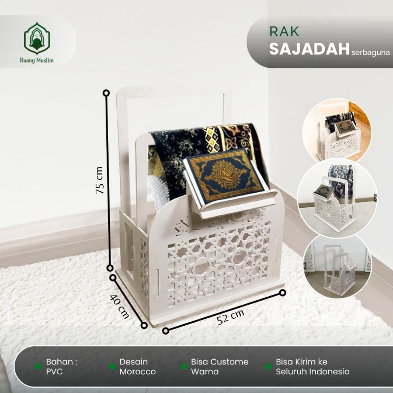 Jual Rak Sajadah, Mukena, Quran ala Morocco | Rak Mushola Estetik ...
