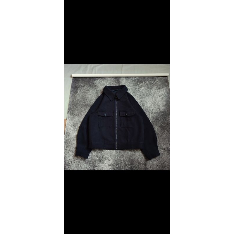 Jual GU Woll Work Double Pocket Jacket Dark Navy Boxy Fit | Shopee ...